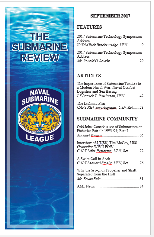 THE IMPORTANCE OF SUBMARINE TENDERS TO A MODERN NAVAL WAR: NAVAL COMBAT ...